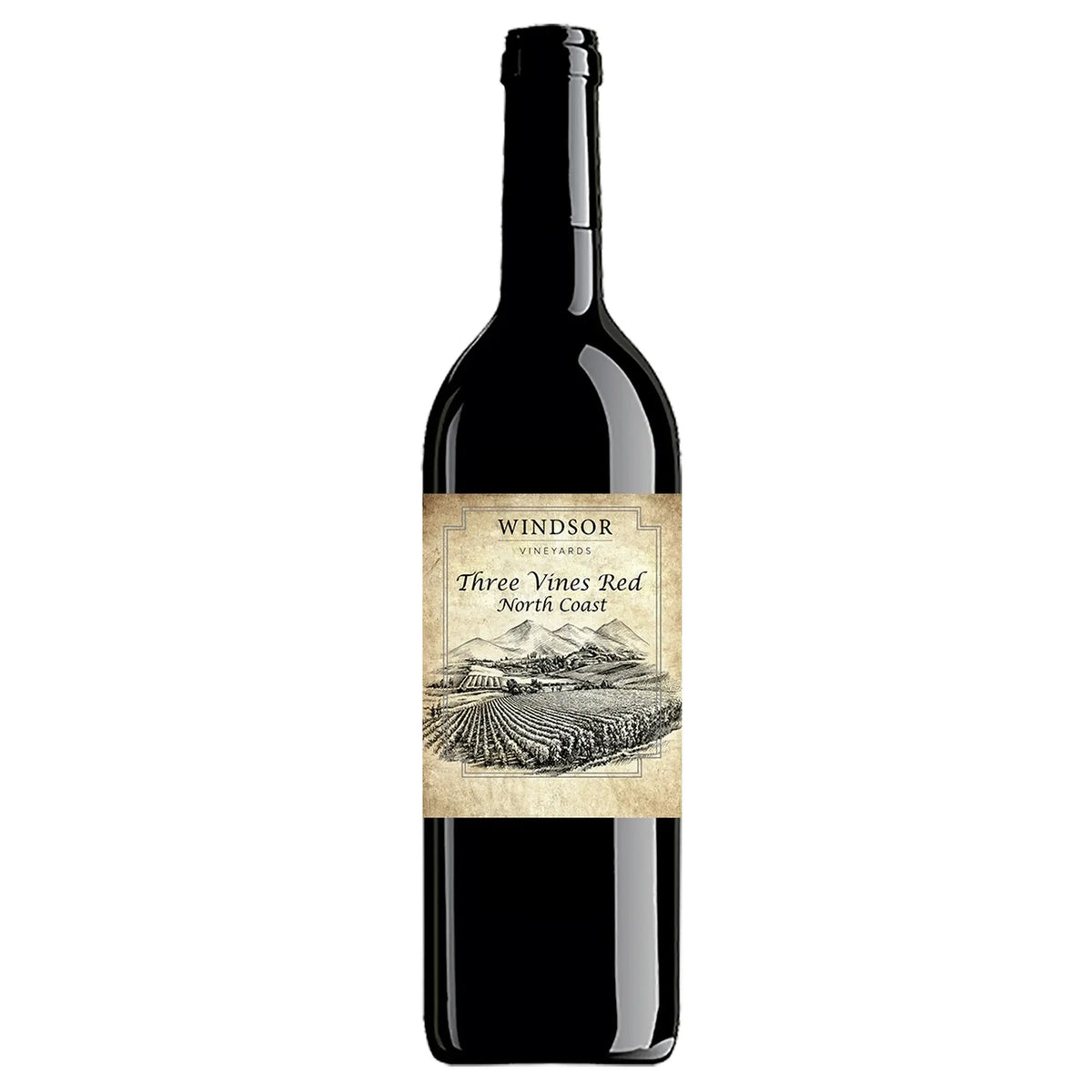 Windsor Vineyards 2023 Three Vines Red Blend, North Coast; California, Custom Label