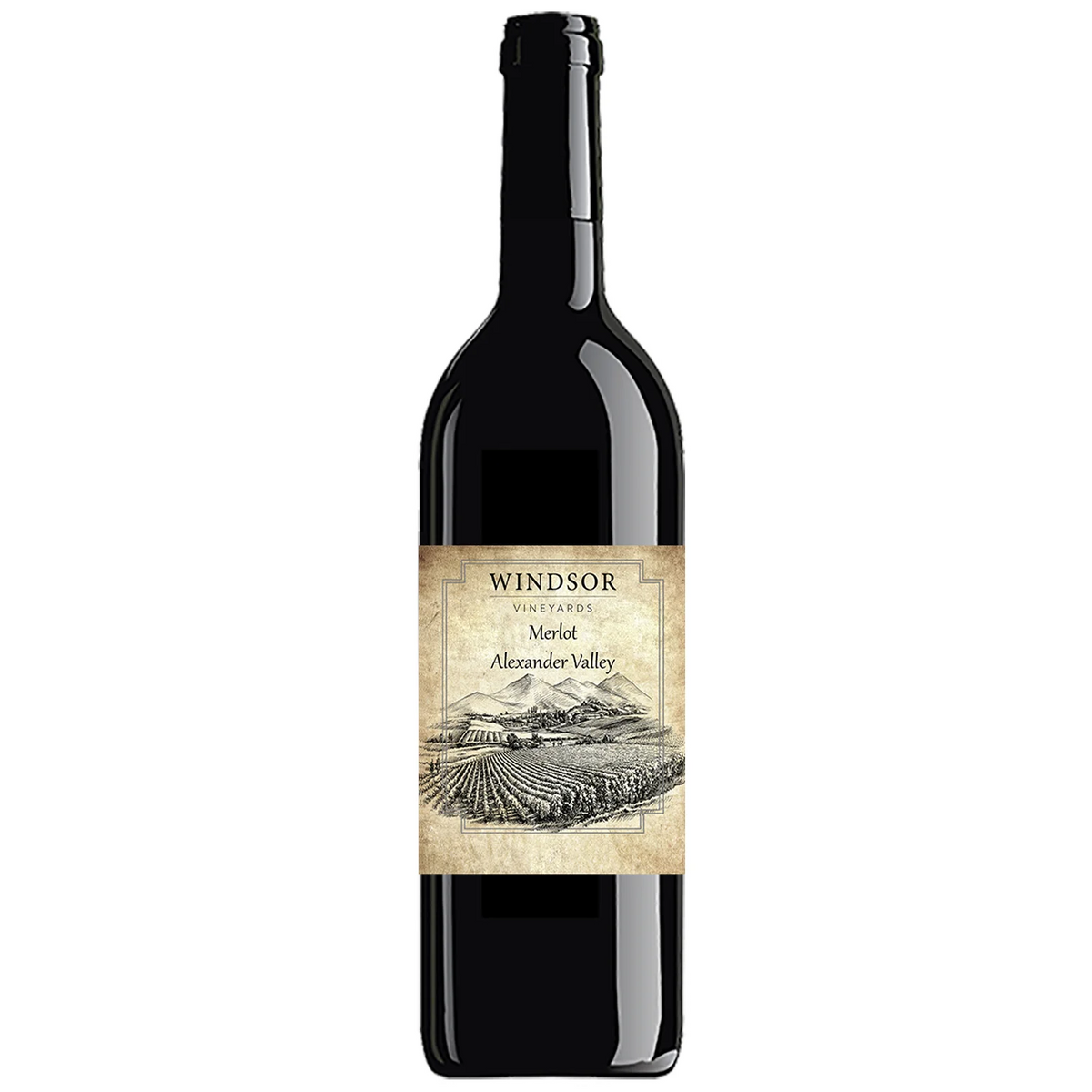 Windsor Vineyards 2021 Merlot, Alexander Valley, Custom Label